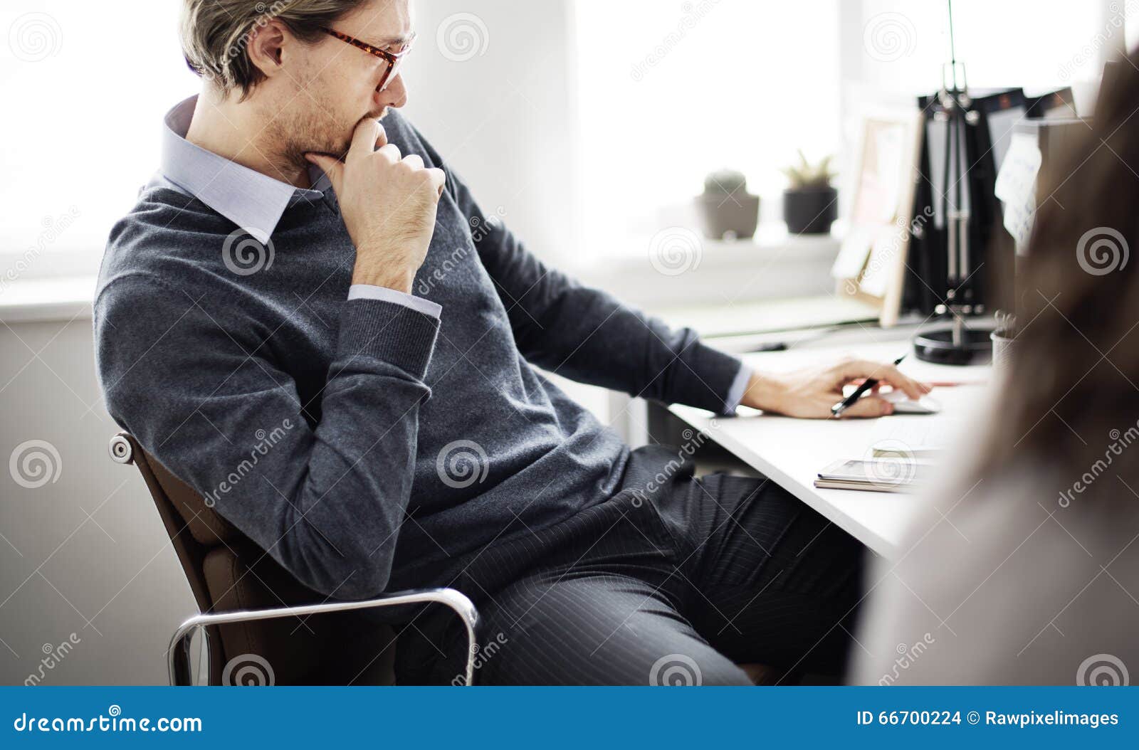 Businessman Thinking Ideas Strategy Working Concept Stock Photo - Image ...