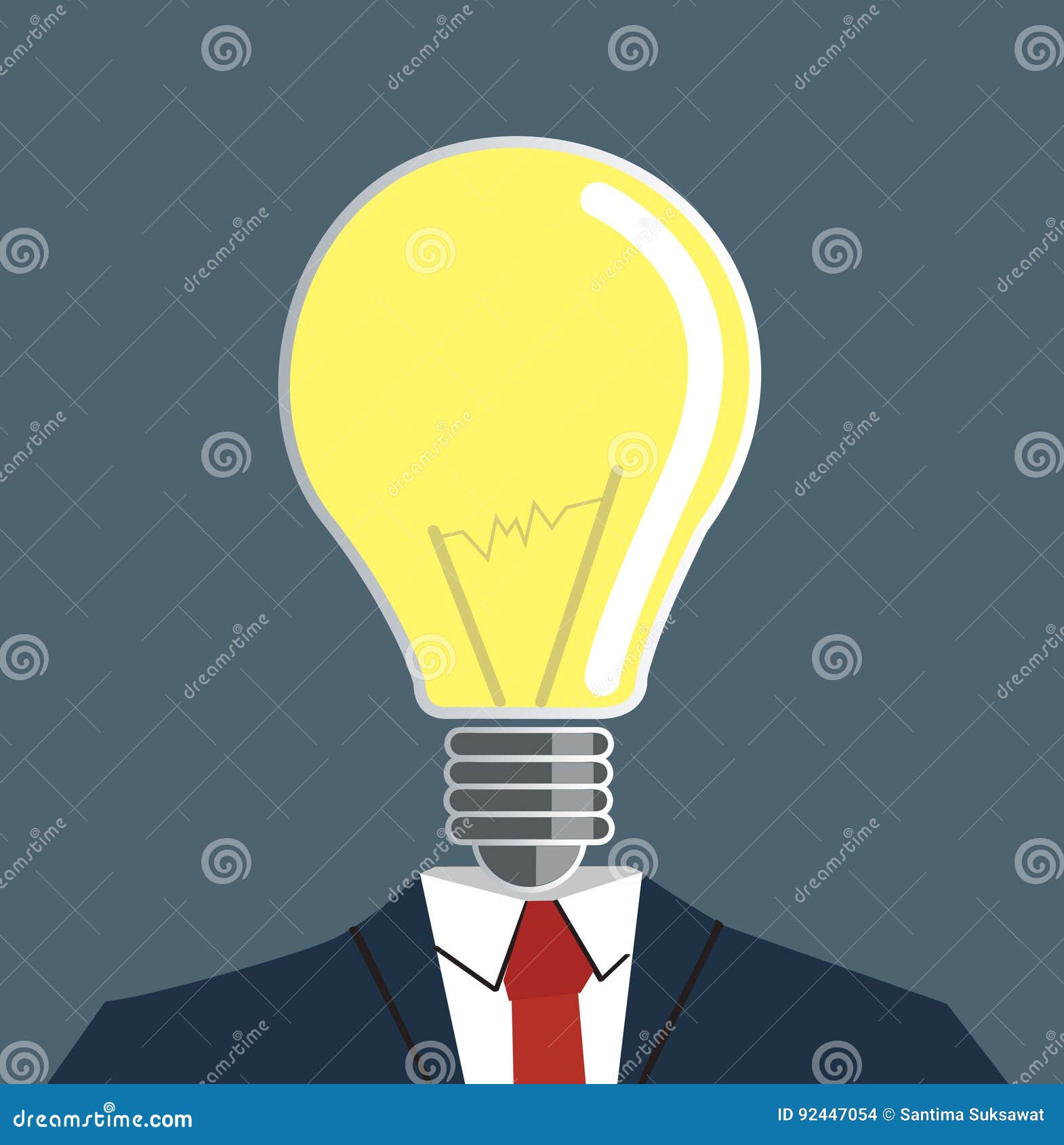 Businessman Thinking with Light Bulb Shape. Concept of Thinking Stock ...