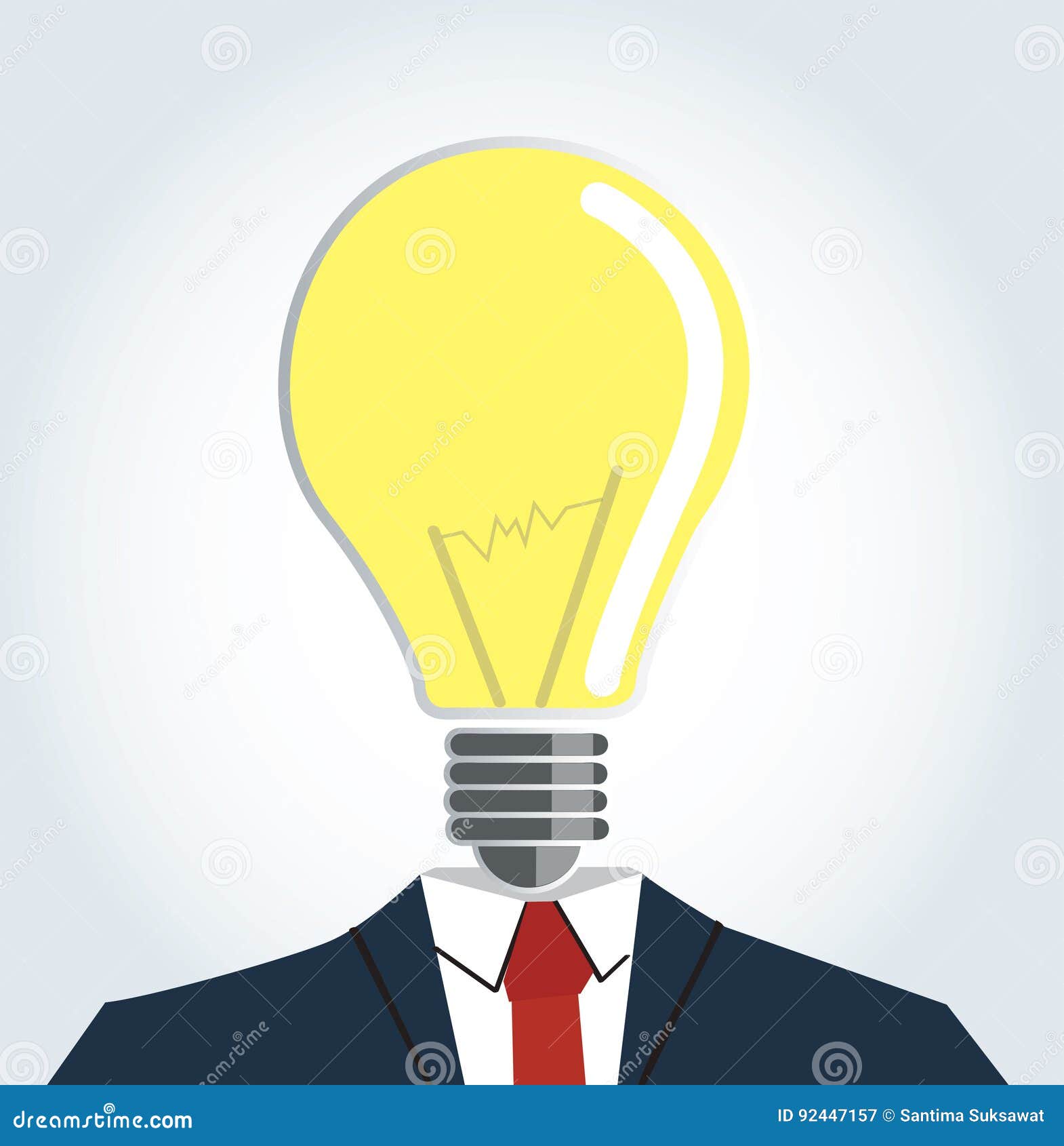 Businessman Thinking with Light Bulb Shape. Concept of Thinking Stock ...