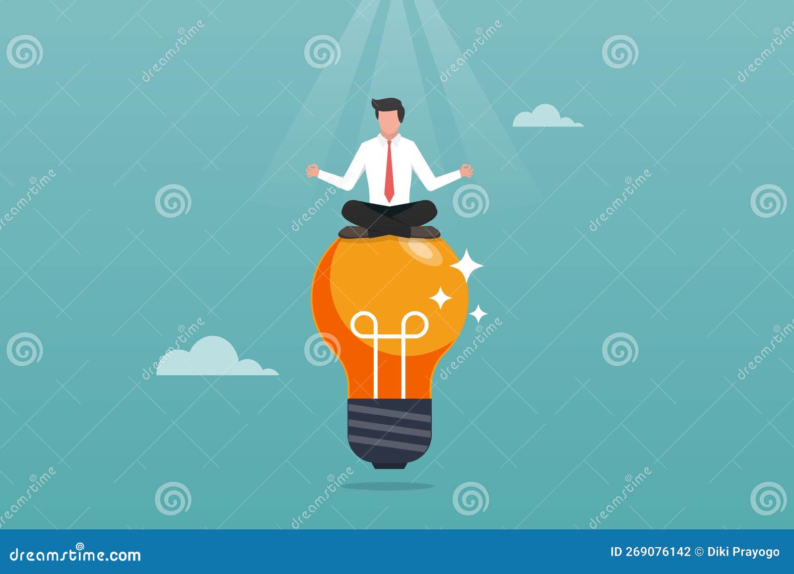 Businessman Thinking during Meditation To Find the Best Solution for ...