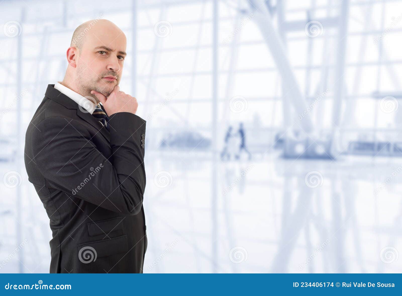 Businessman Thinking at the Office Stock Photo - Image of staring, calm ...
