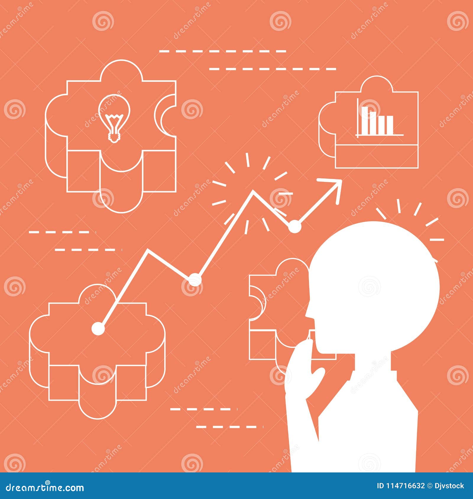 Businessman Thinking and Planning Ideas Stock Vector - Illustration of ...