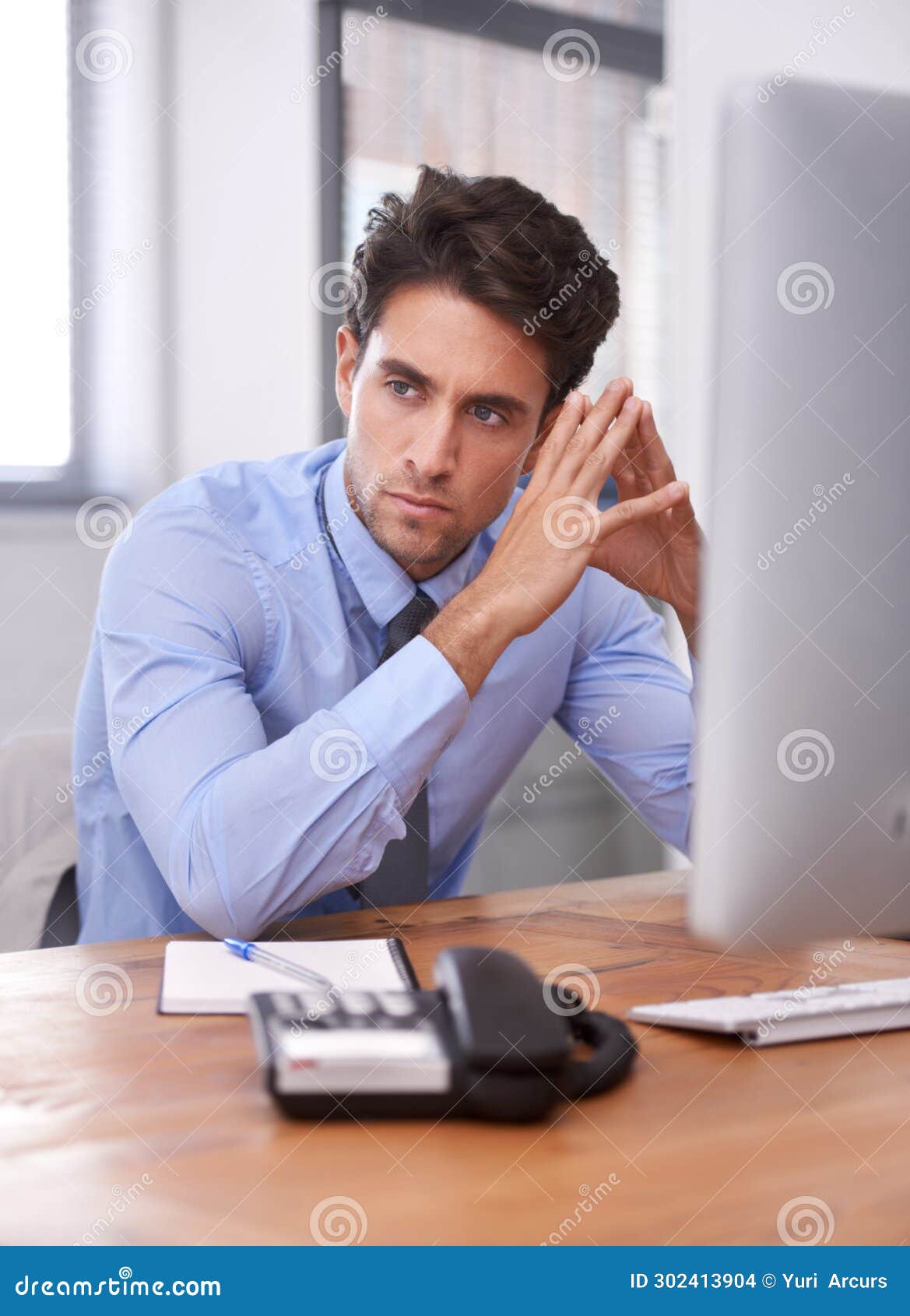 Businessman, Thinking or Planning with Research, Ideas and Doubt for ...