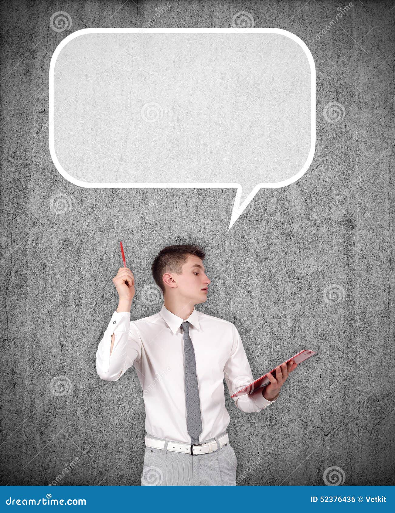 Businessman thinking stock photo. Image of speech, head - 52376436
