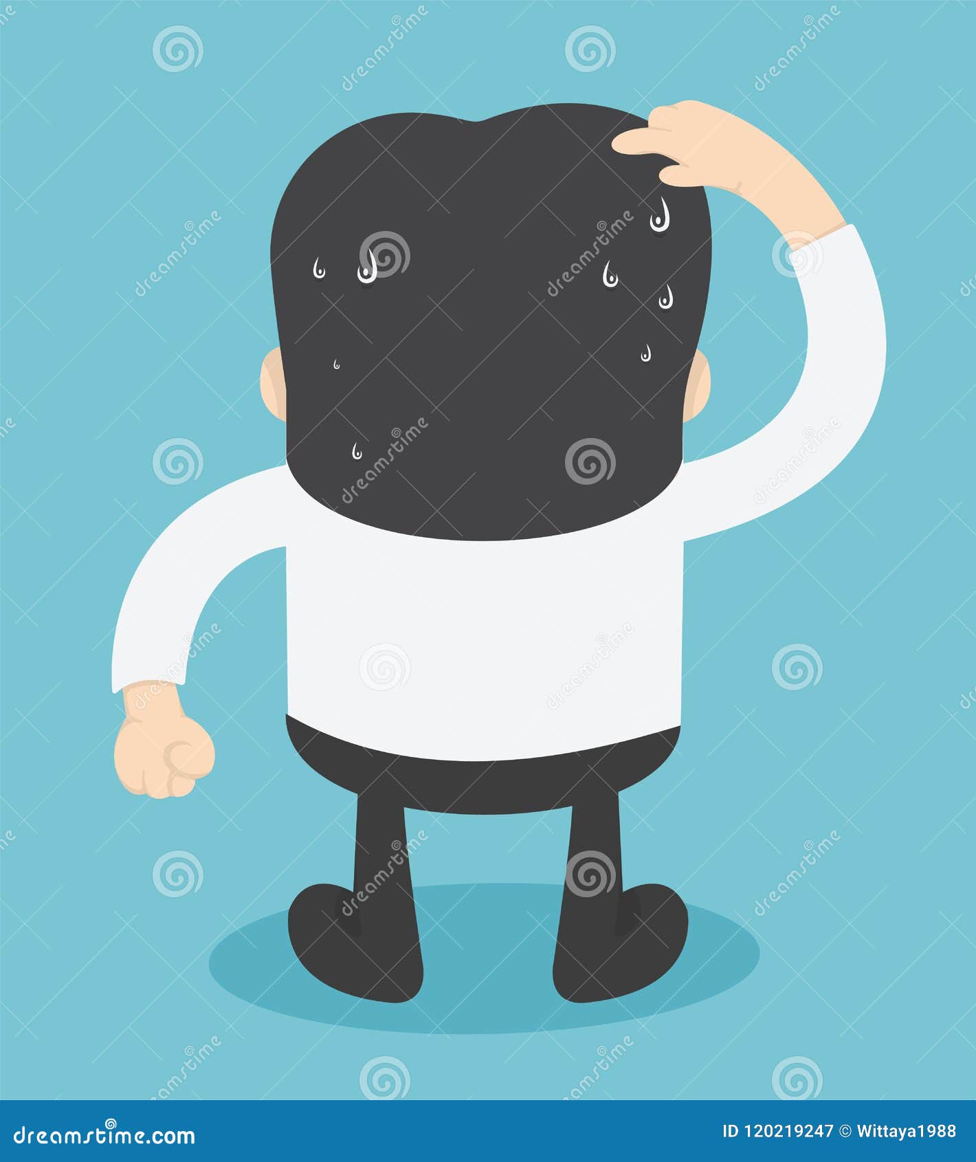 Businessman is Thinking. Scratch Head Stock Vector - Illustration of ...