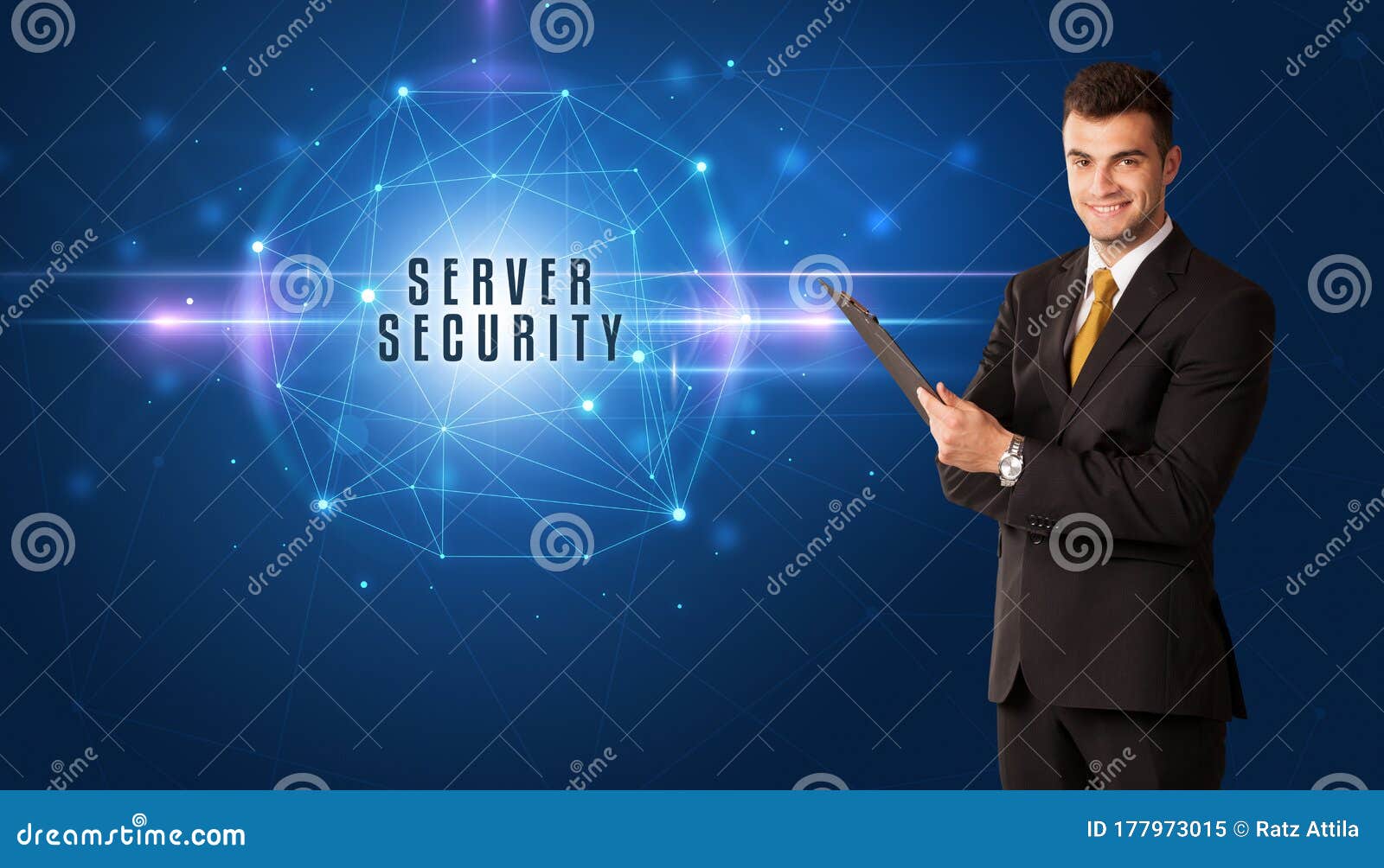 Businessman Thinking about Security Stock Image - Image of ...