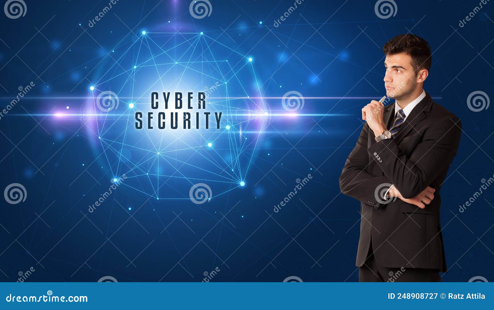 Businessman Thinking about Security Concept Stock Image - Image of ...