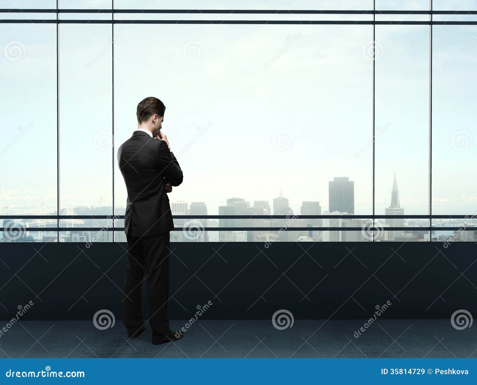Businessman thinking stock image. Image of creative, hall - 35814729