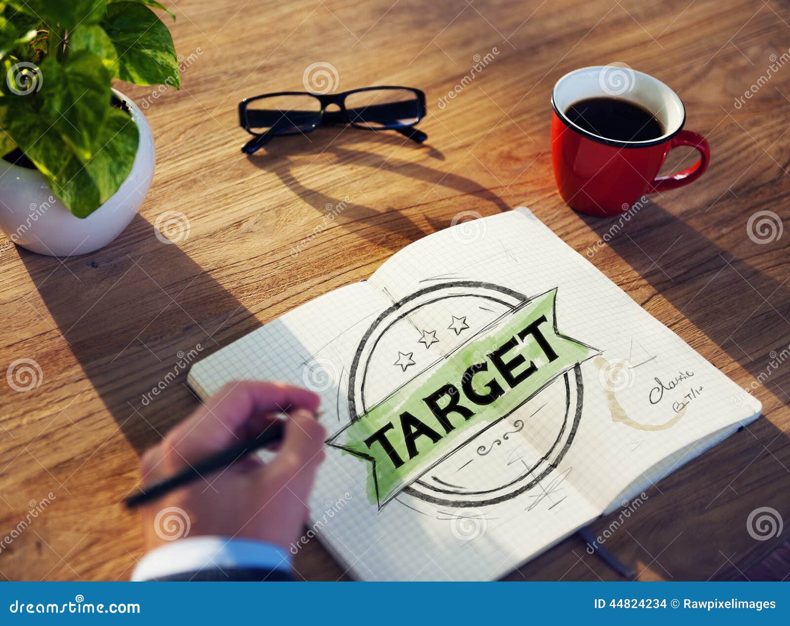 Businessman Thinking about Target Market Stock Photo - Image of coffee ...