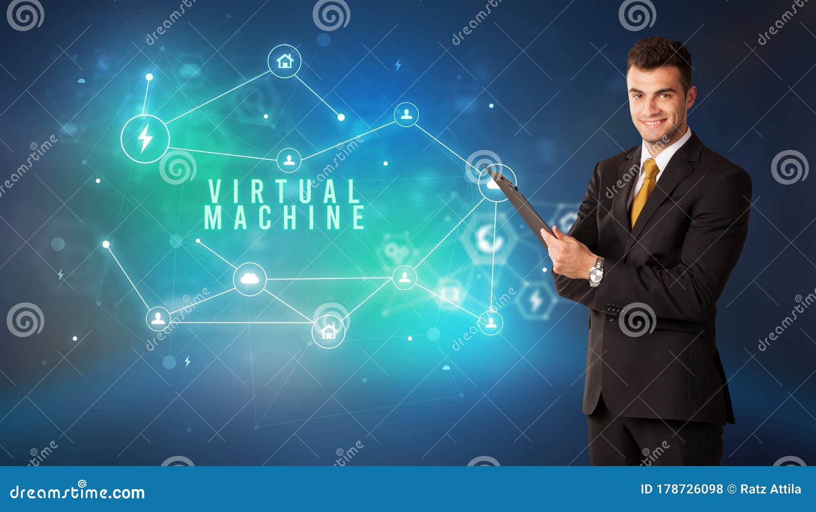 Businessman Thinking about Technology Stock Photo - Image of digital ...