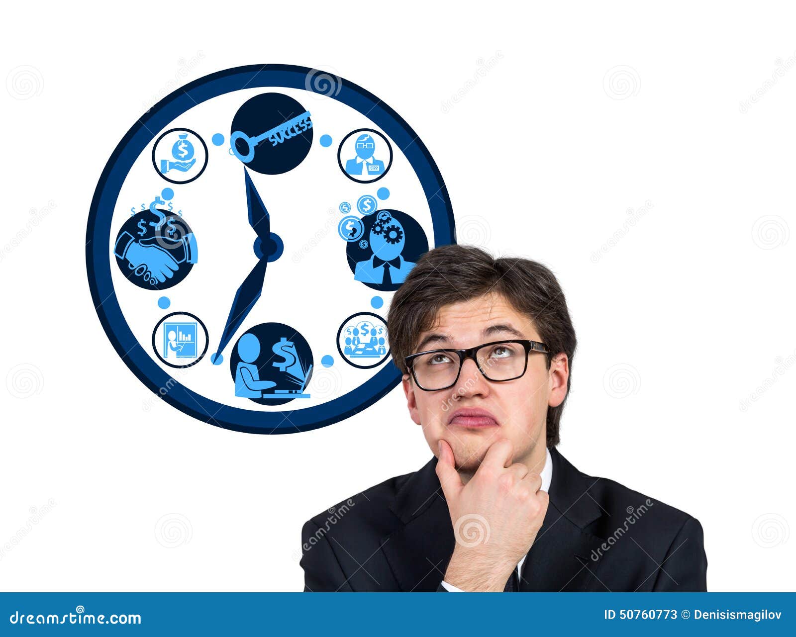 Businessman thinking stock image. Image of male, strategy - 50760773