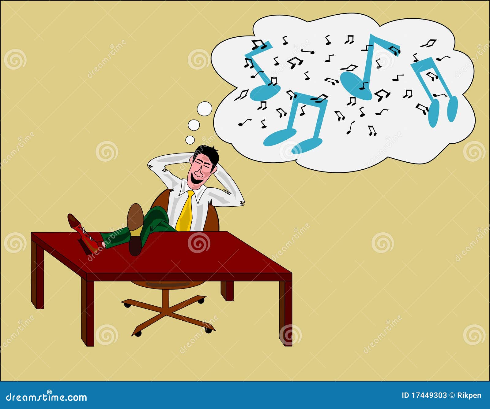 Businessman Thinking To a Music Stock Illustration - Illustration of ...