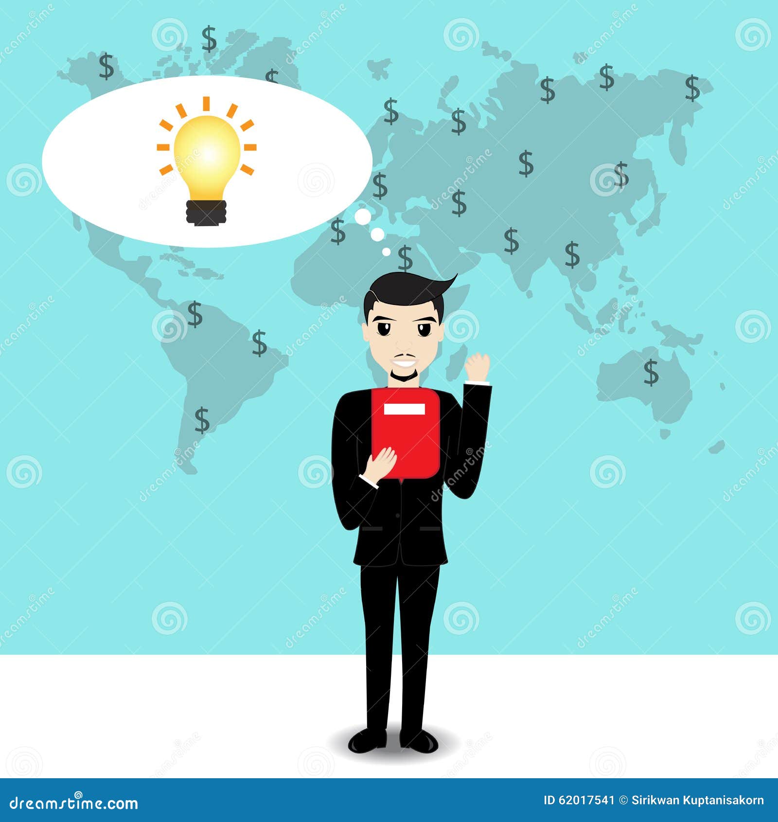 Thinking Man At Work. Hard Work With Brainstorming. Looking For ...