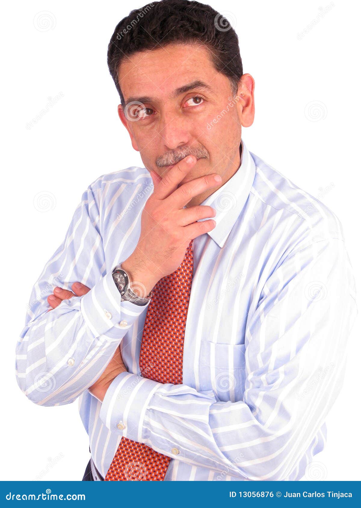 Businessman thinks stock photo. Image of caucasian, ears - 13056876