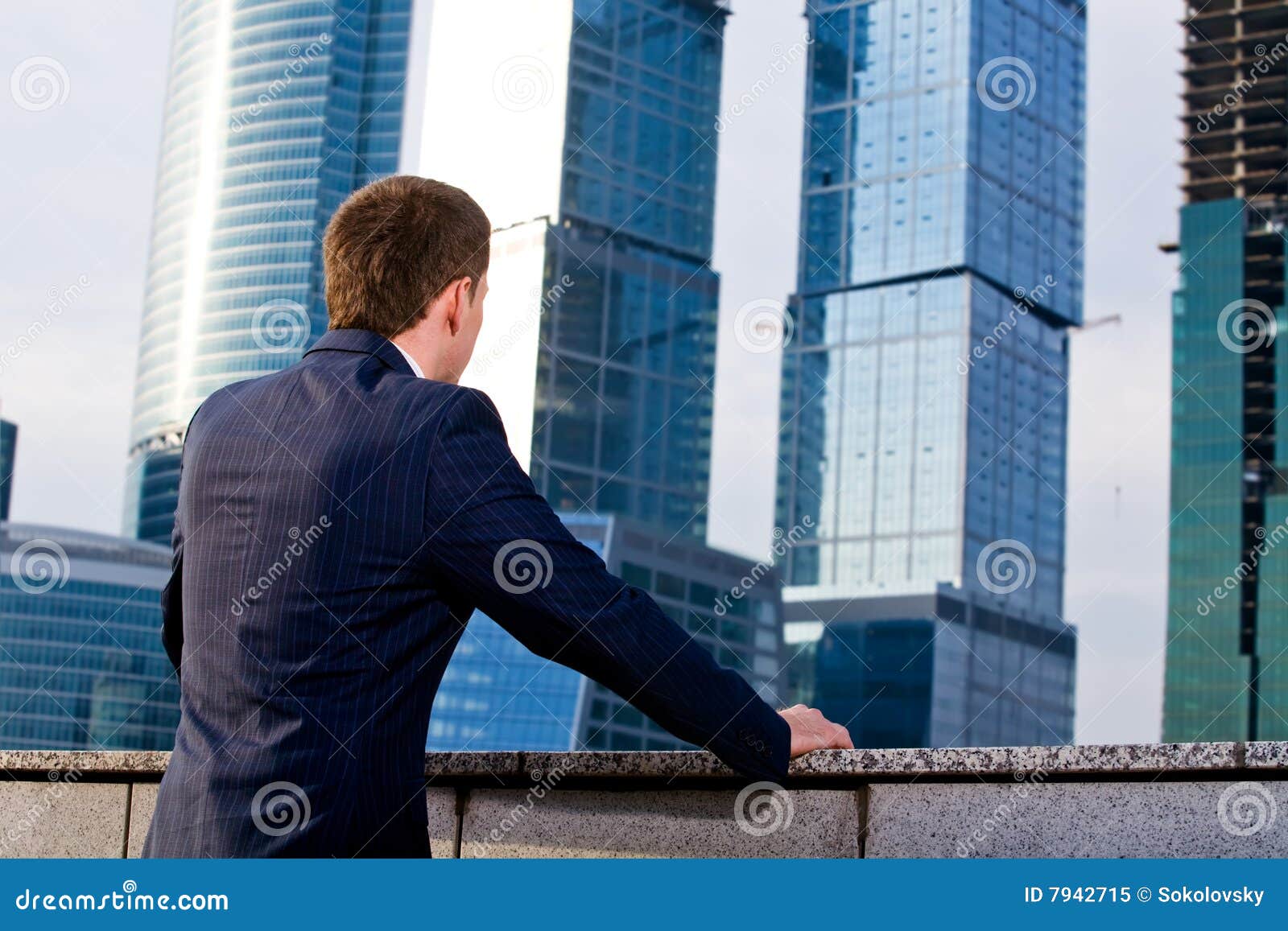 A Businessman Thinks about the Future of Business Stock Image - Image ...