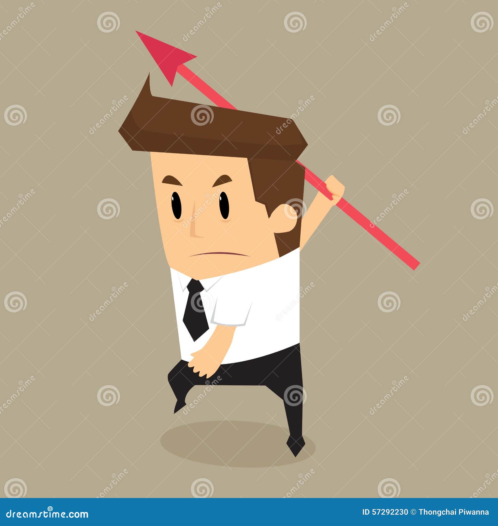 Businessman throw arrow stock vector. Illustration of accurate - 57292230