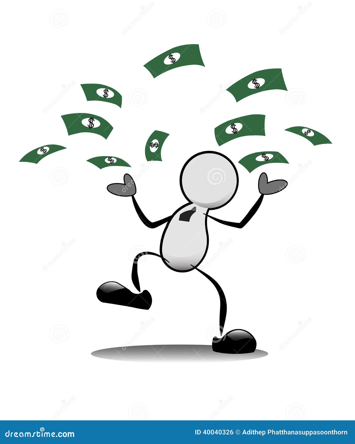 Businessman Throwing Bank Notes. Stock Illustration - Illustration of ...