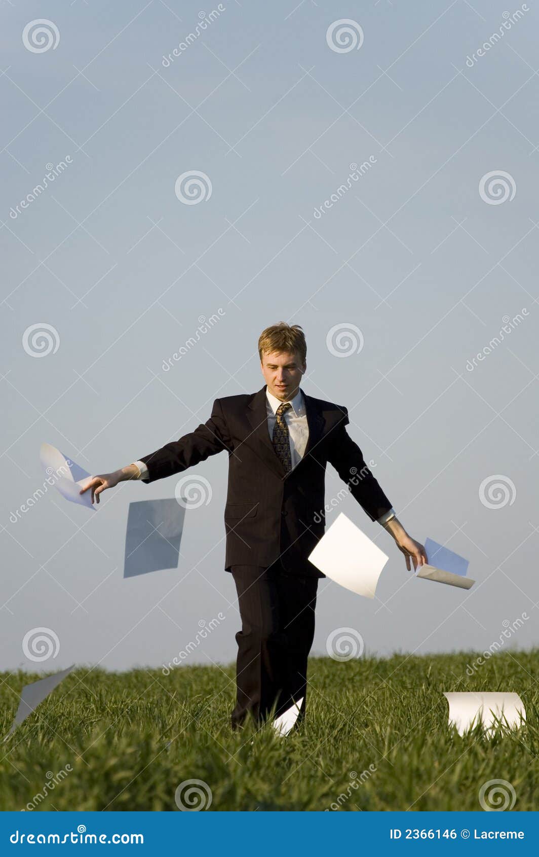 Businessman Throwing Documents Stock Photo - Image of collar, success ...