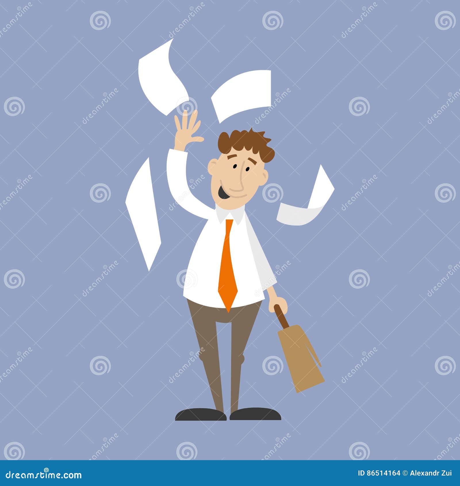 Businessman Throwing Documents Stock Vector - Illustration of concept ...