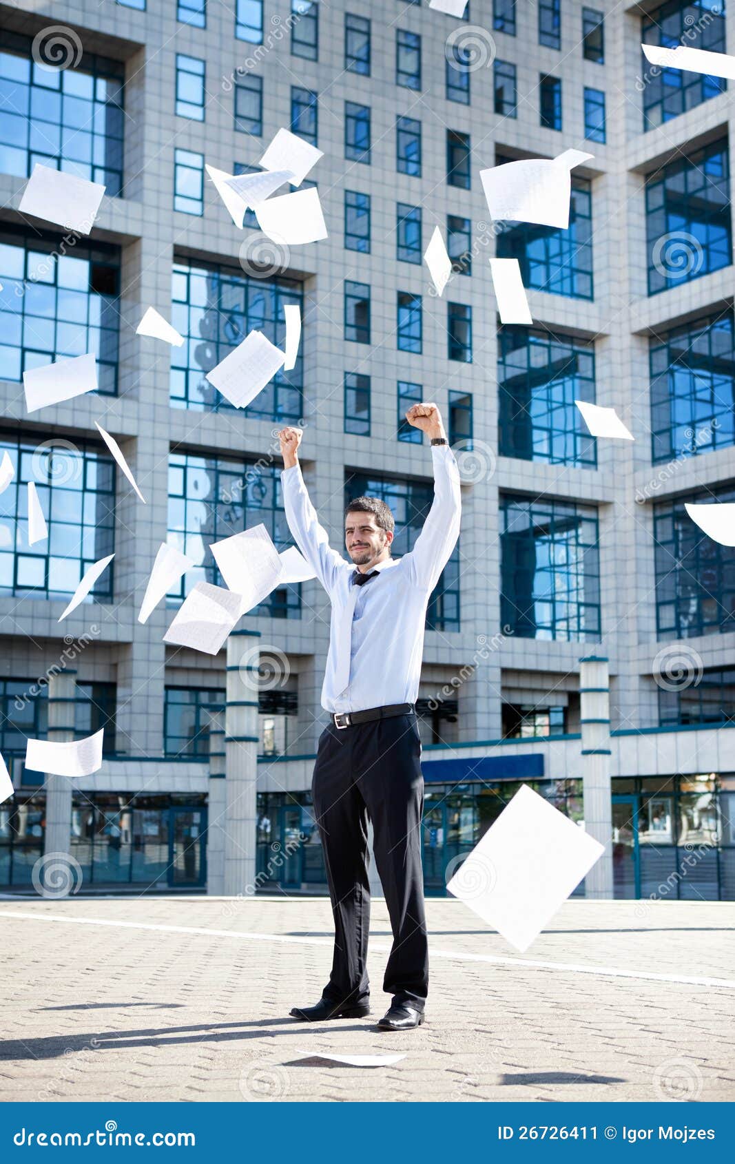 Businessman Throwing Paperwork Stock Image - Image of office, happy ...