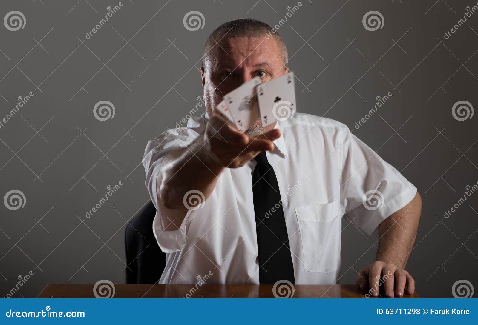 Businessman Throwing Playing Cards. Stock Photo - Image of cheat, adult ...