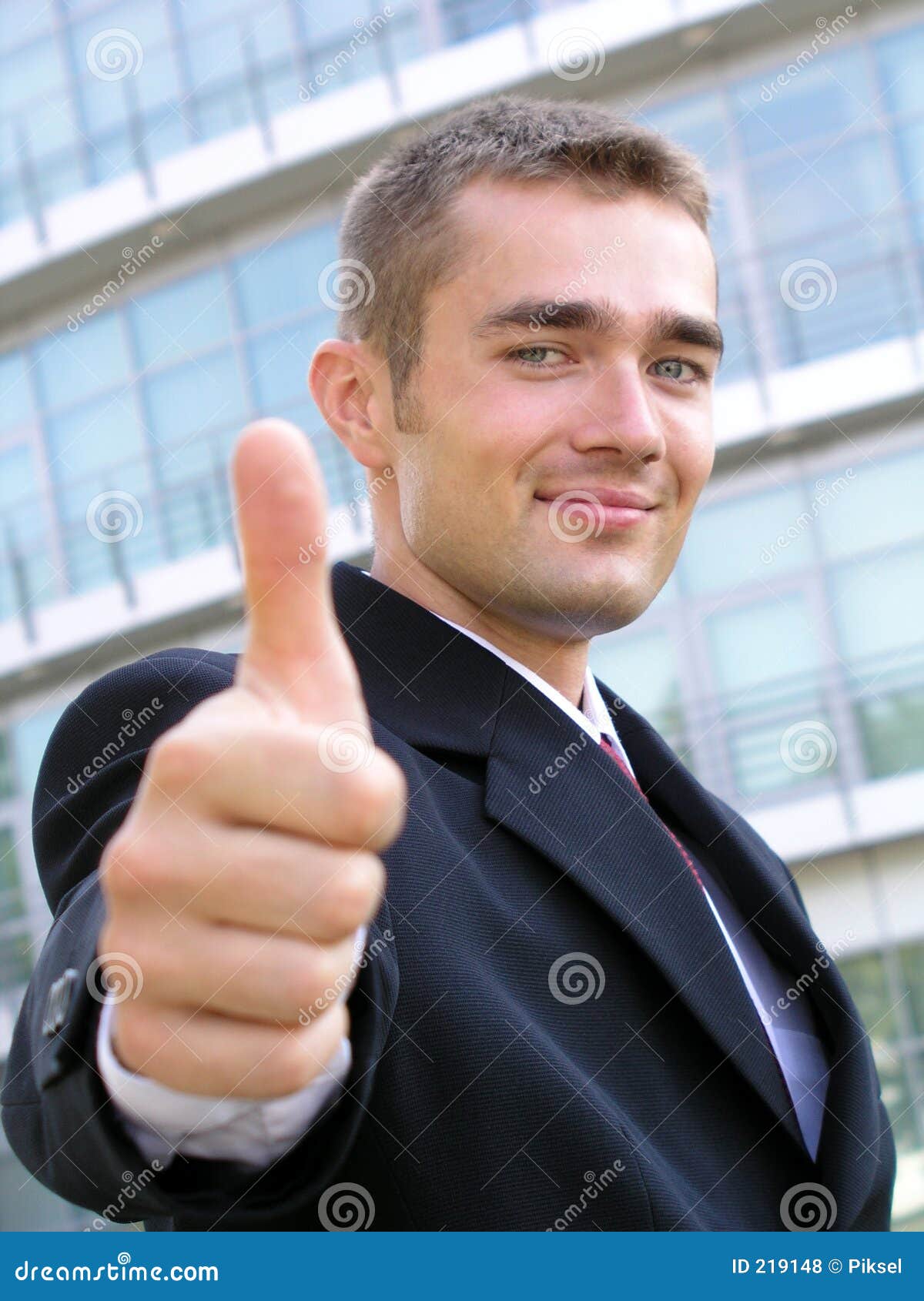 Businessman with Thumb Up stock photo. Image of office - 219148