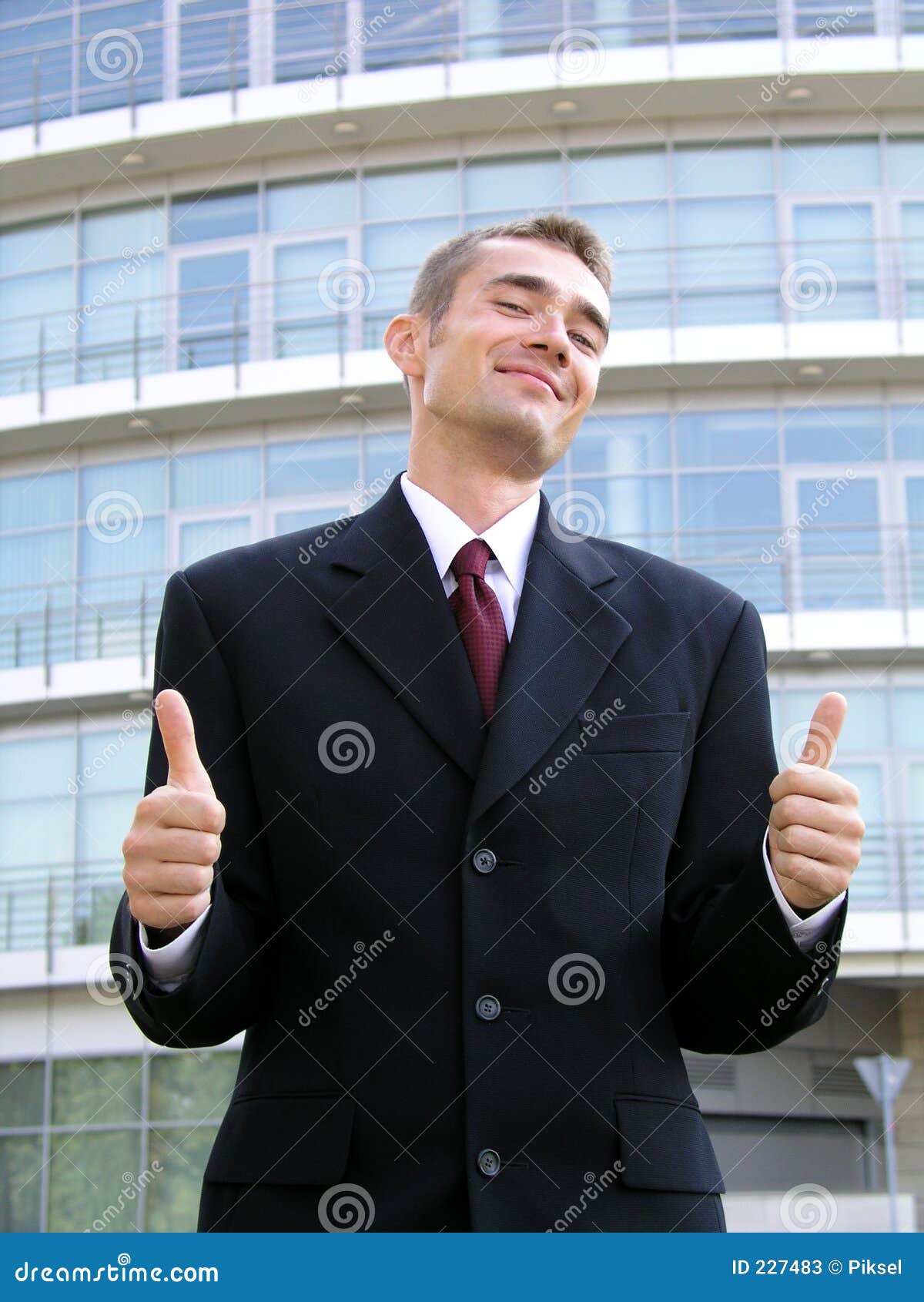 Businessman with Thumbs Up stock image. Image of portrait - 227483
