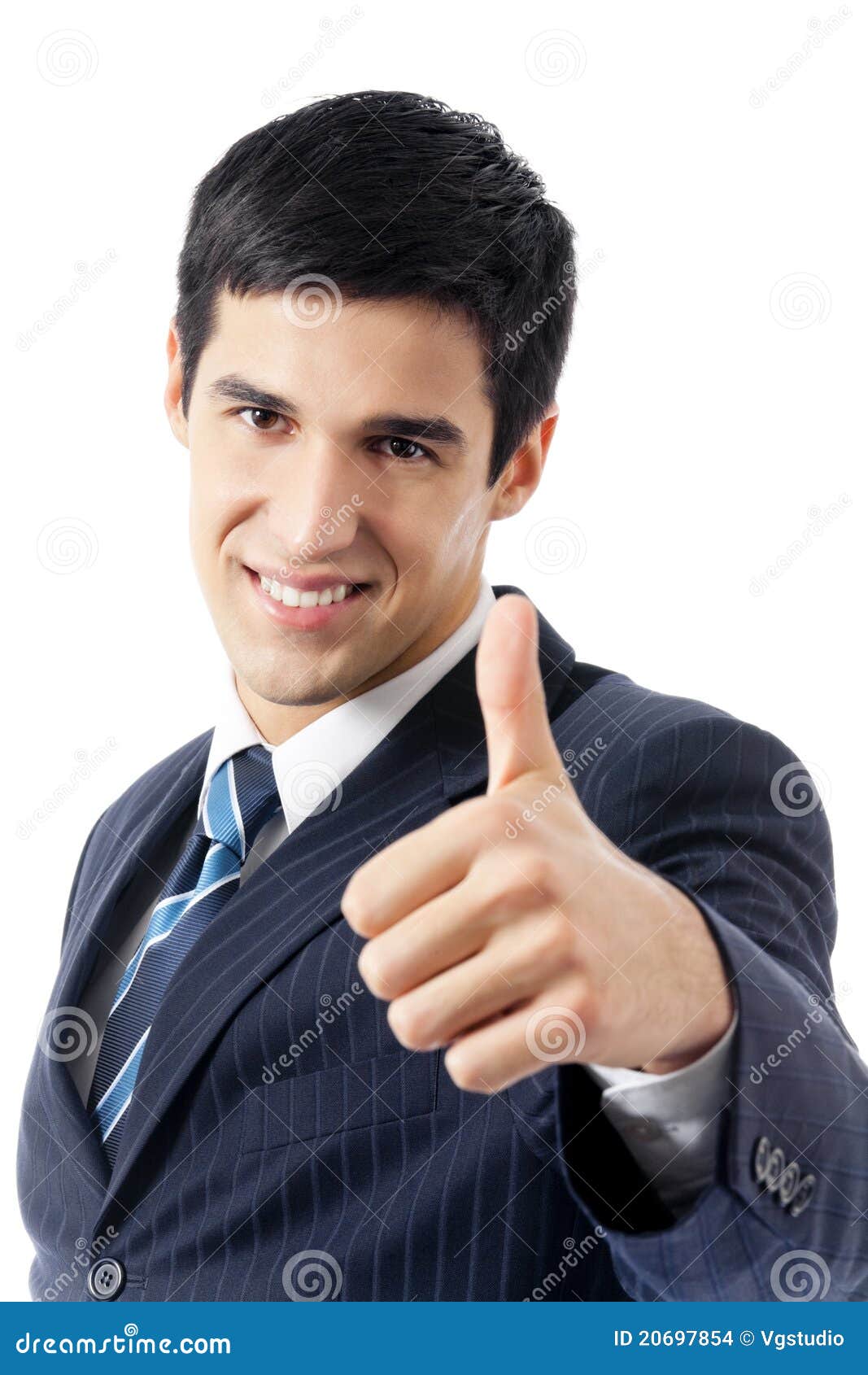 Businessman with Thumbs Up, Isolated Stock Photo - Image of camera ...