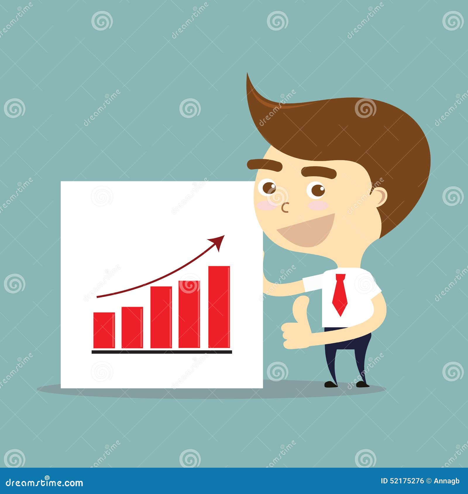 Businessman Thumbs Up with Success of Growing Chart Vector Stock Vector ...