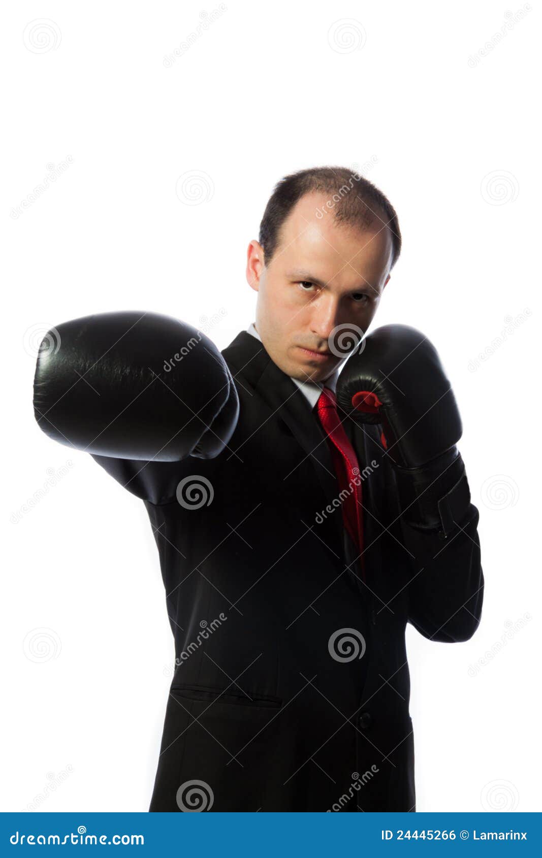 Businessman with a Tie and Boxing Gloves Punching Stock Photo - Image ...