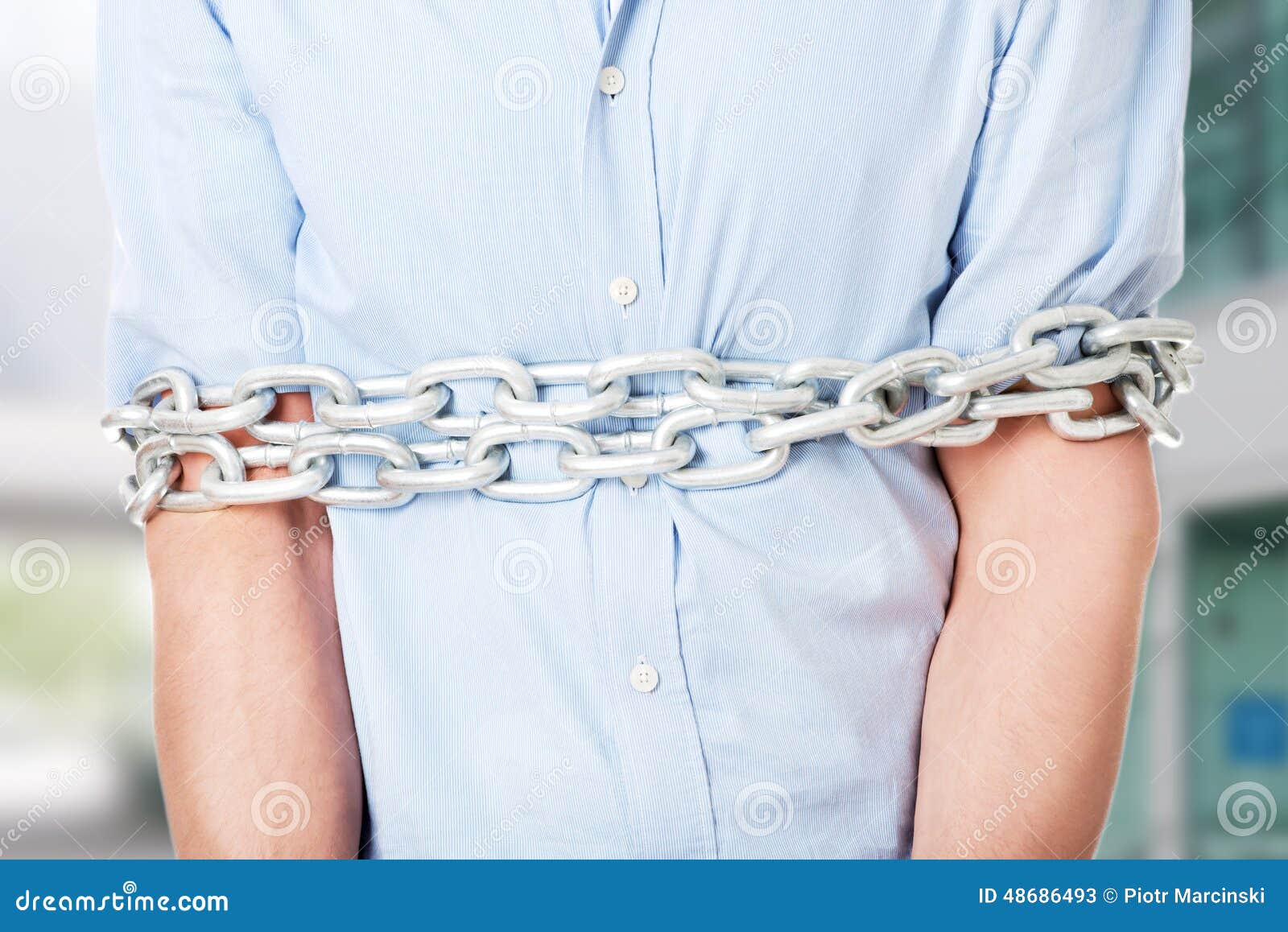 Businessman Tied Up with Chain Stock Image - Image of criminal, hand ...