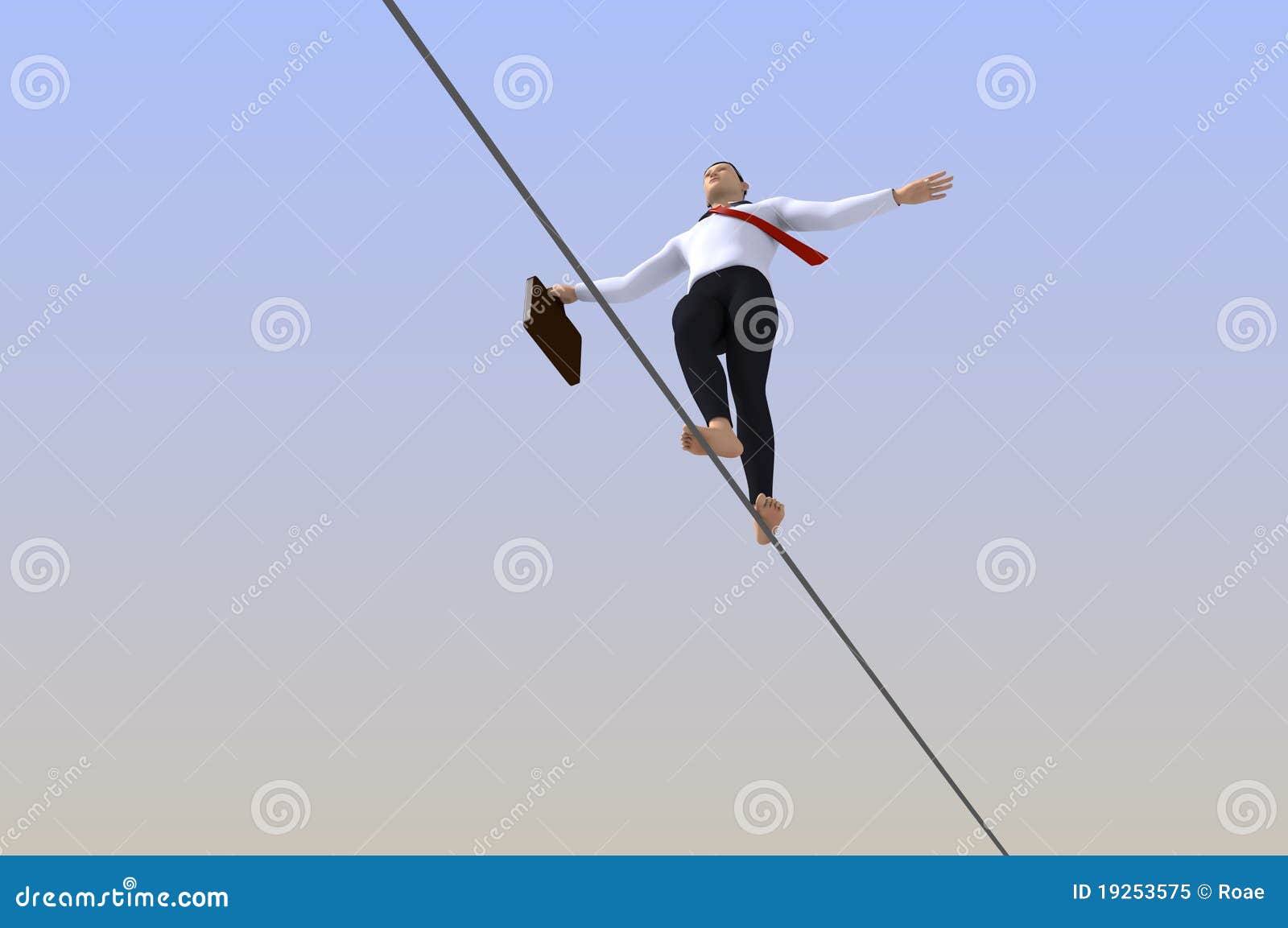 Businessman Tightrope Walker Stock Illustration - Illustration of bulb ...
