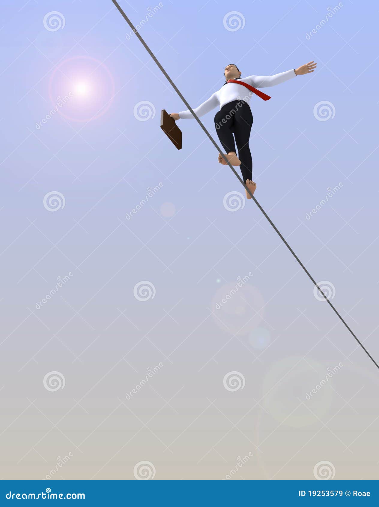 Businessman Tightrope Walker Stock Illustration - Illustration of ...