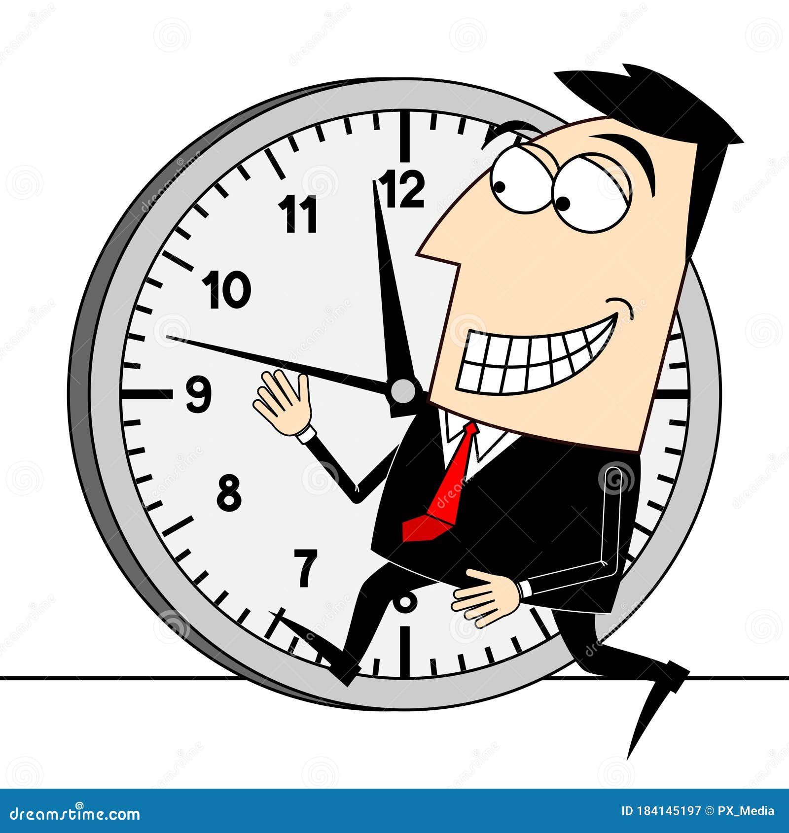 Cartoon Businessman Running - Time, Rush Concept Stock Illustration ...