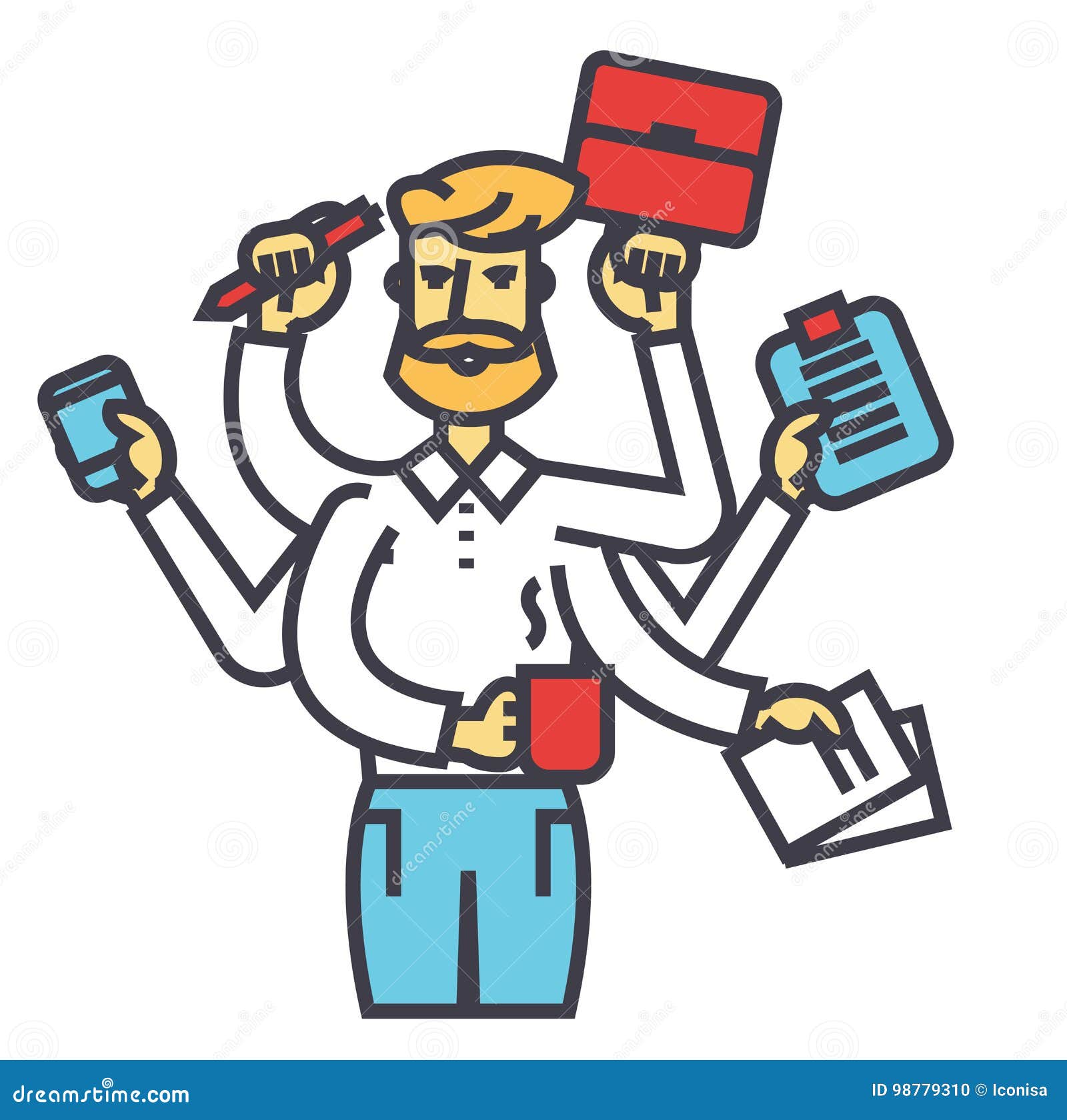 Businessman Time Management, Multitasking Ceo, Many Manager Tasks ...