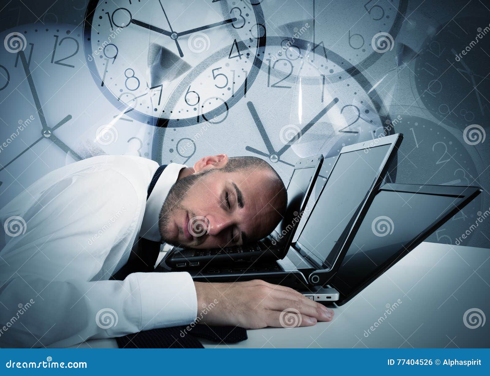 Businessman Tired from Overwork Stock Photo - Image of exhaust ...