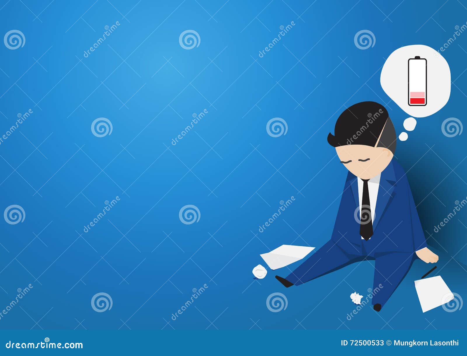 Tired Battery Cartoon Royalty-Free Illustration | CartoonDealer.com ...