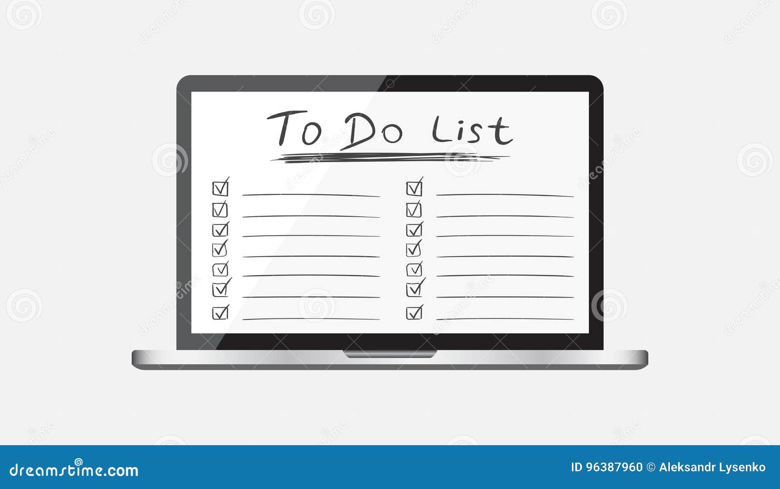 Businessman To Do List, Checklist with Laptop Computer. Check Li Stock ...
