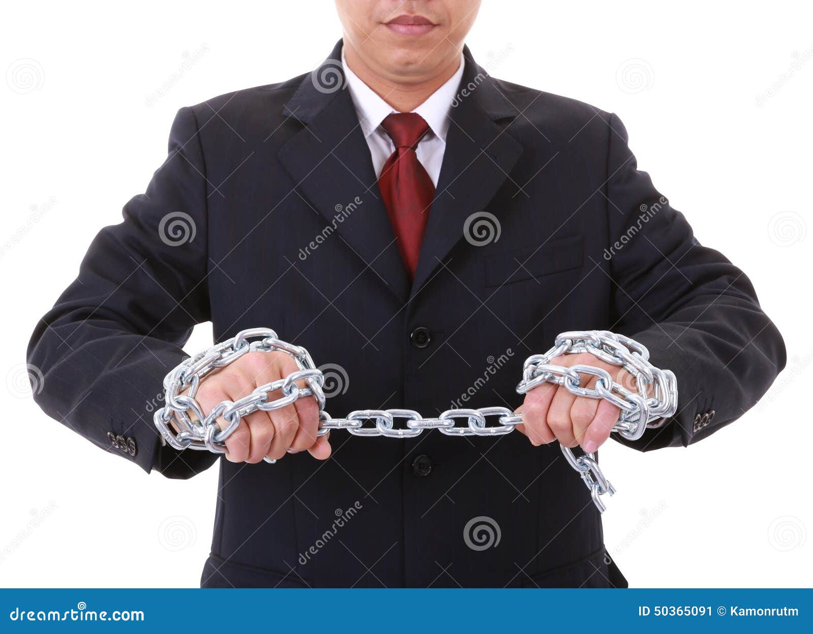 A Businessman To Make a Pull Chain Links Stock Image - Image of ...