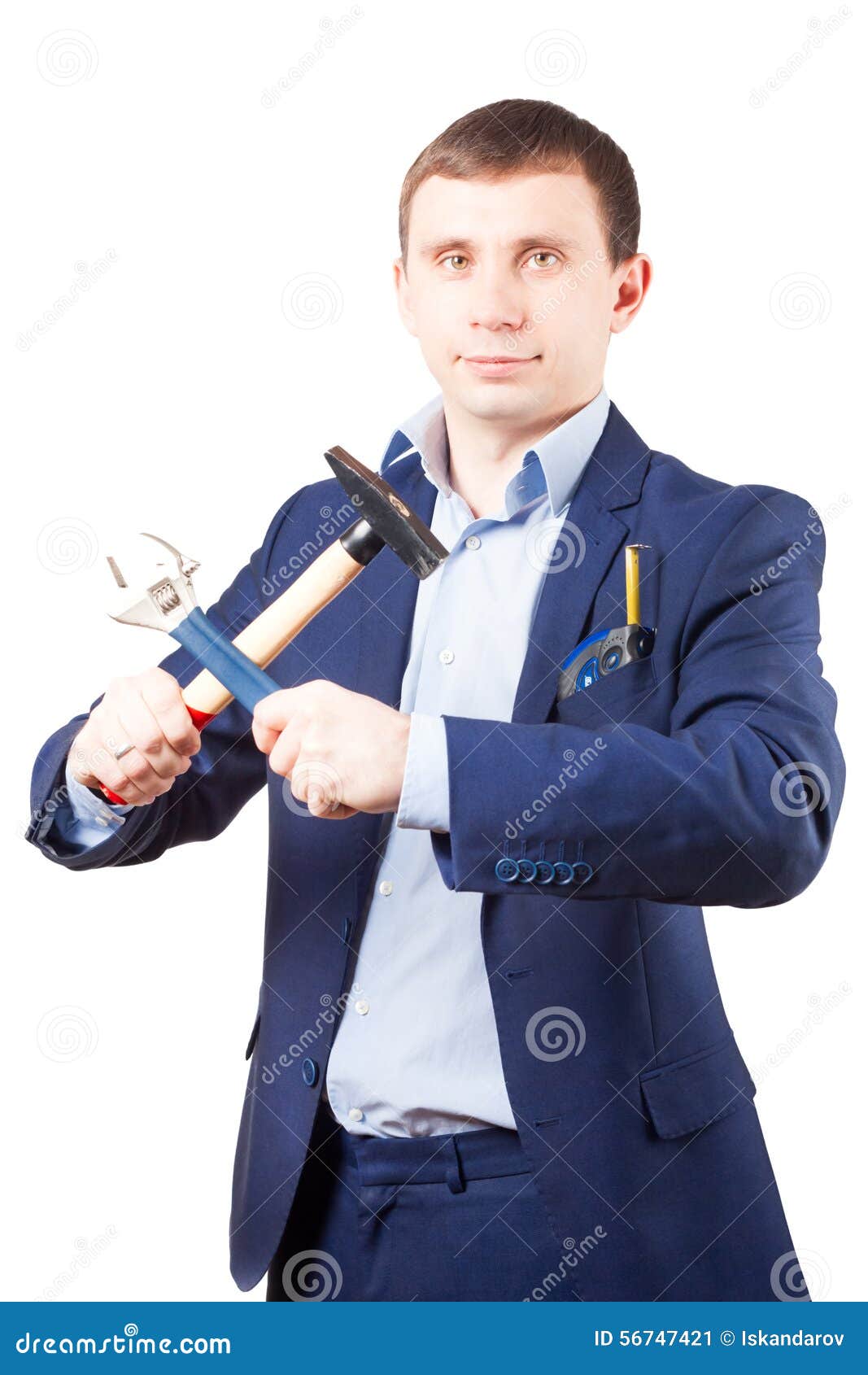 Businessman with tools stock image. Image of engineer - 56747421