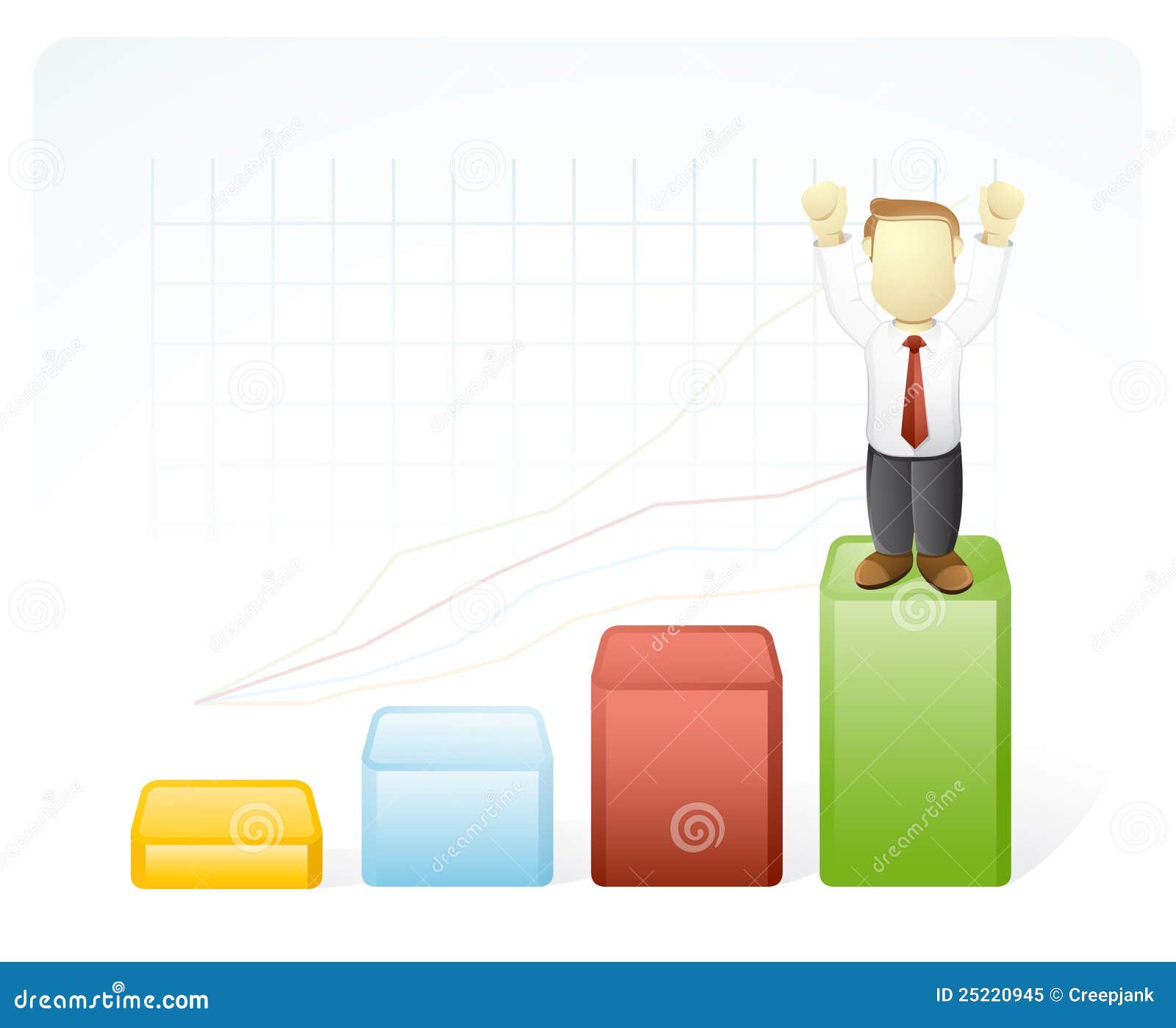 Businessman is on the Top Result Stock Illustration - Illustration of ...