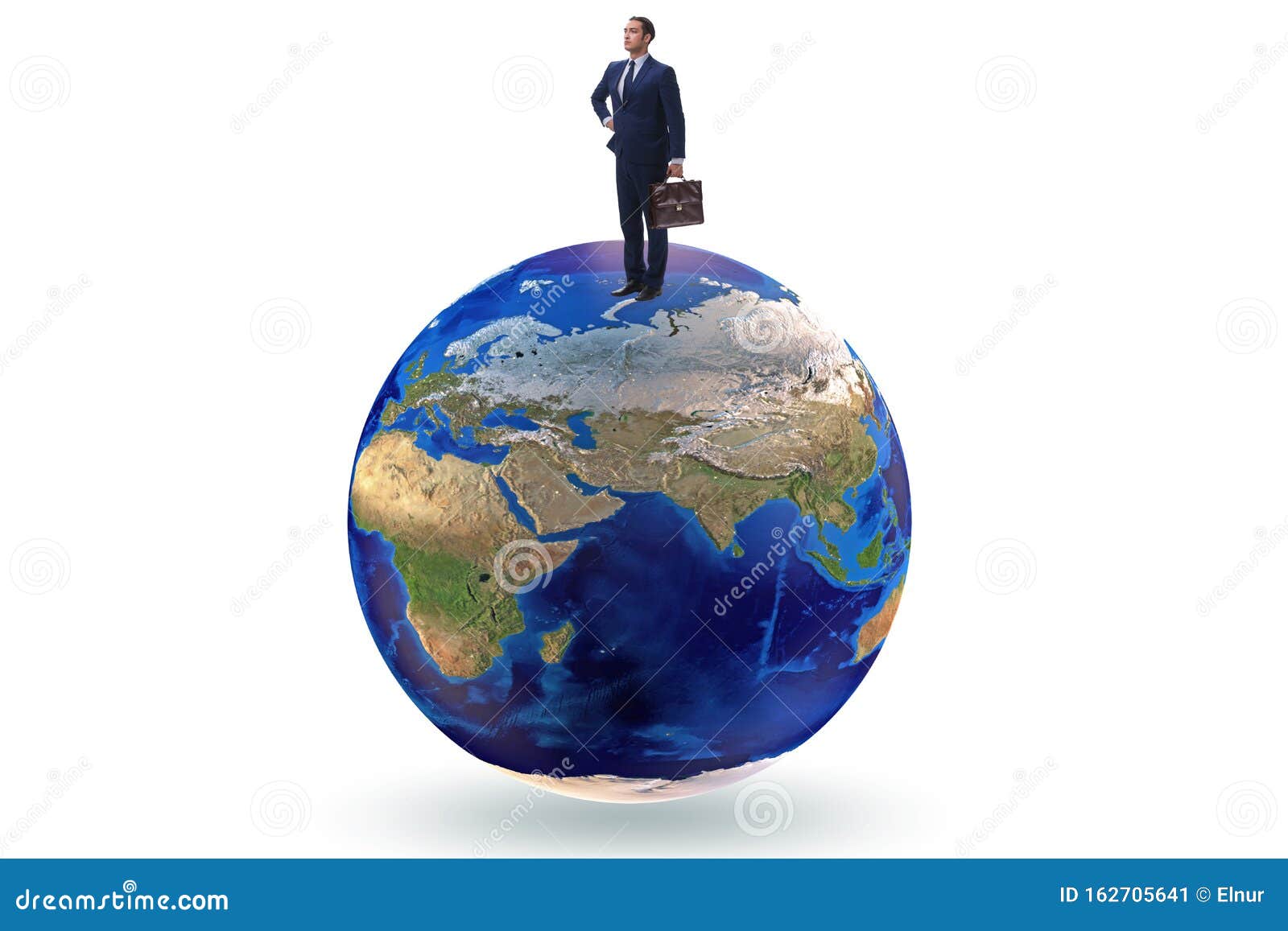 Businessman on Top of the World Stock Image - Image of concept ...