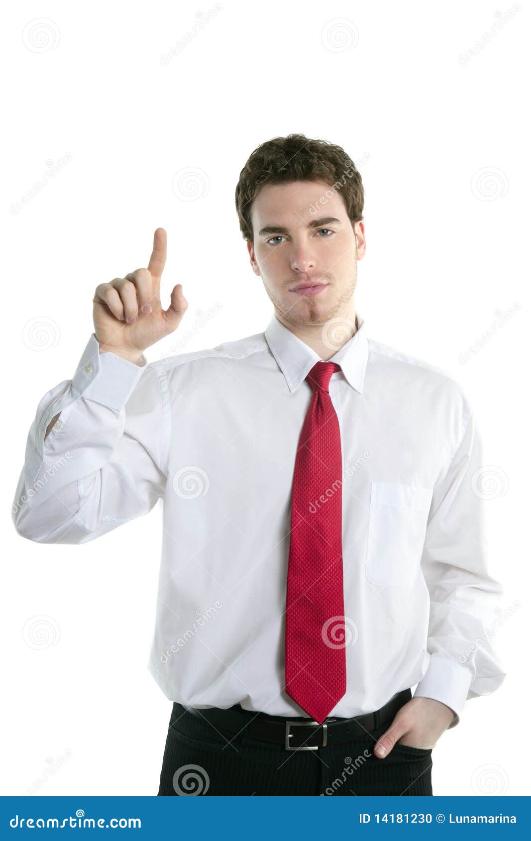 Businessman Touch Finger Copy Space Pad Stock Photo - Image of finger ...