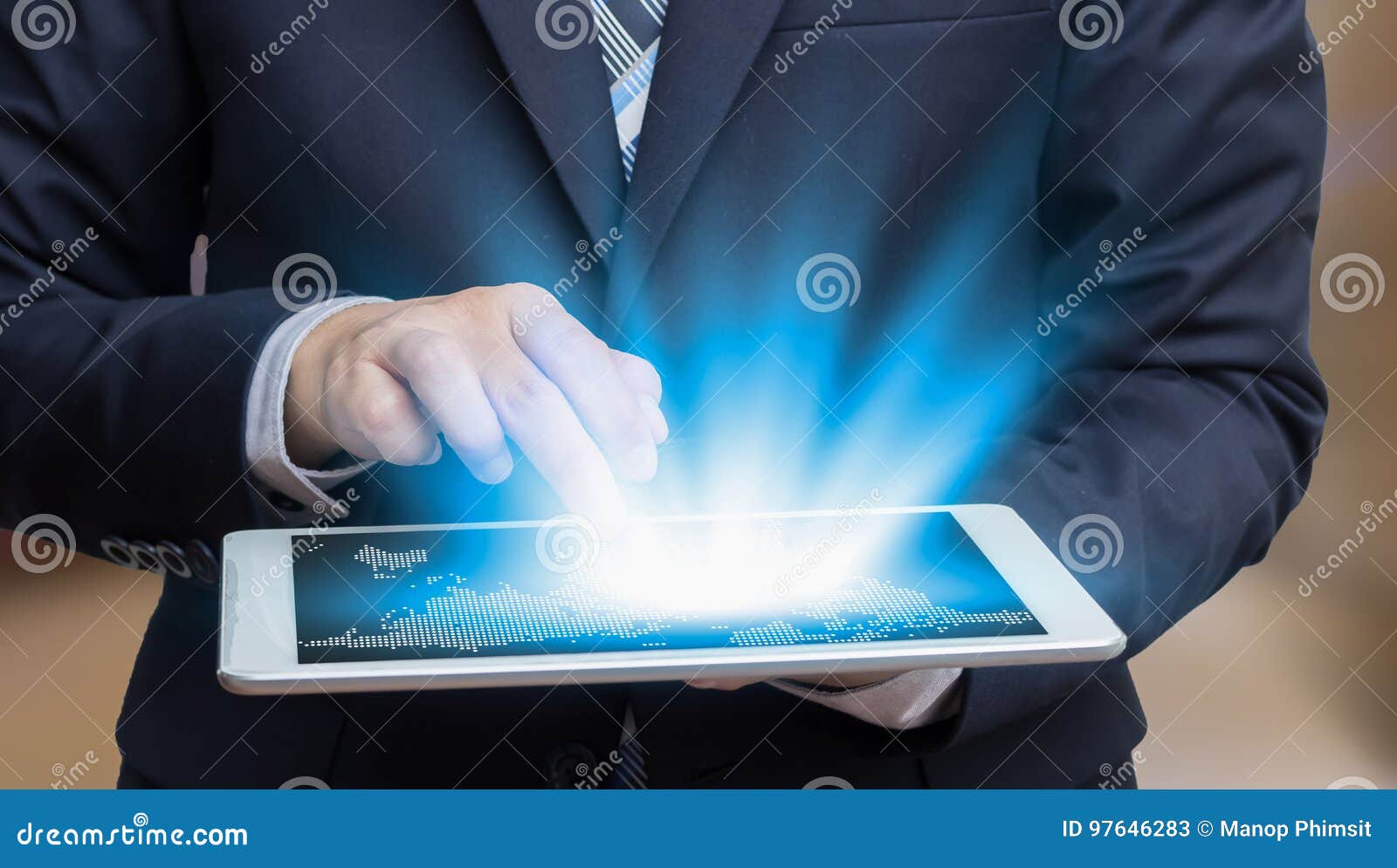 Businessman Touch on Screen Tablet Technology Concept and Ecommerce ...
