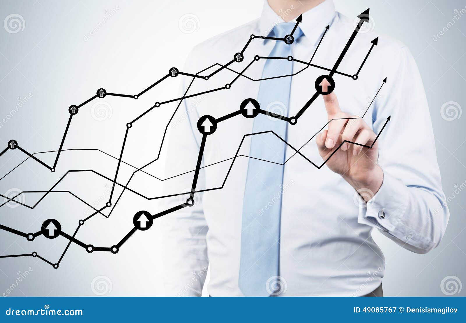 Businessman touching chart stock image. Image of graphic - 49085767