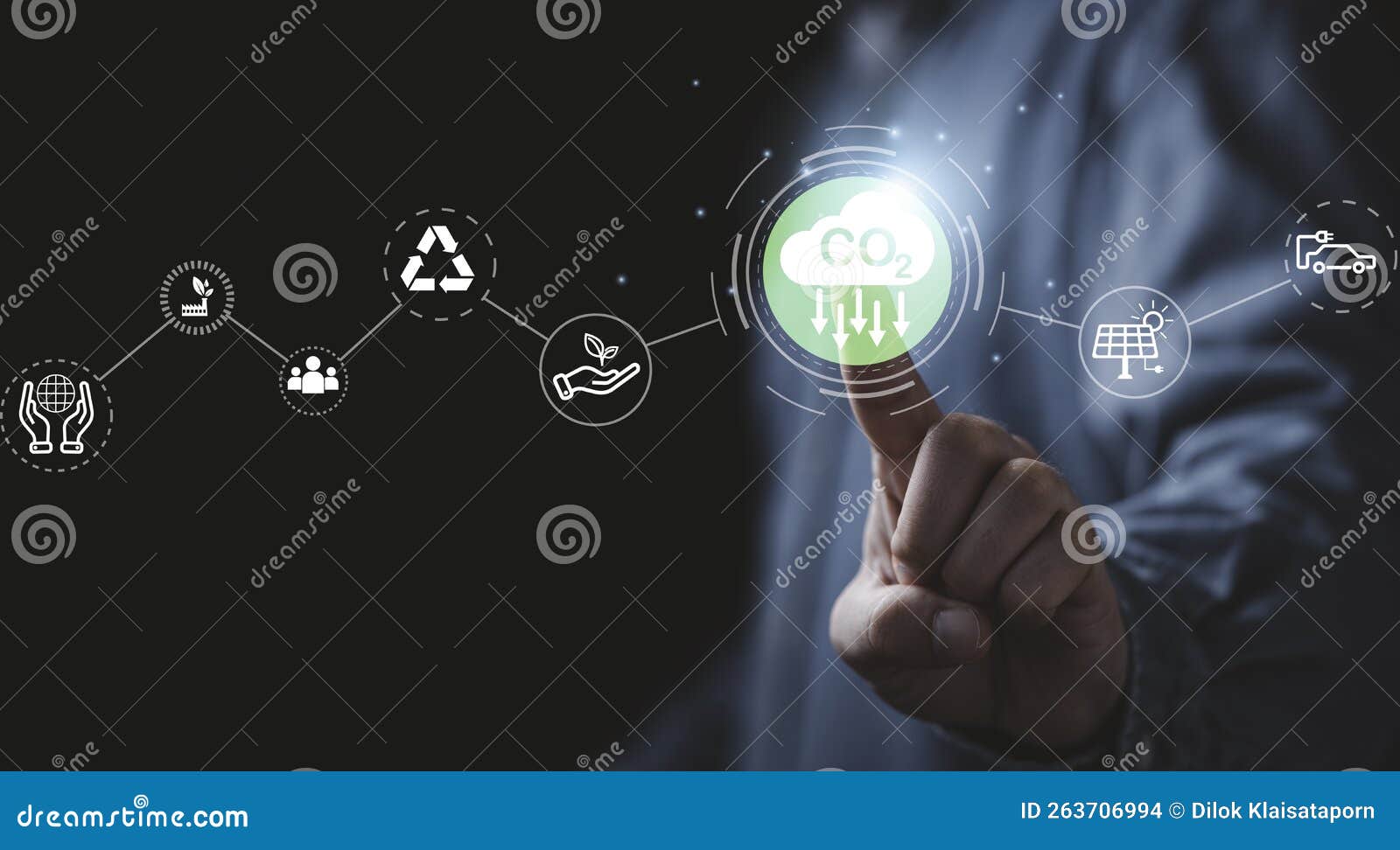 CO2 Reducing Icon On Green Leaf With Circular For Decrease CO2 , Carbon Footprint And Carbon ...