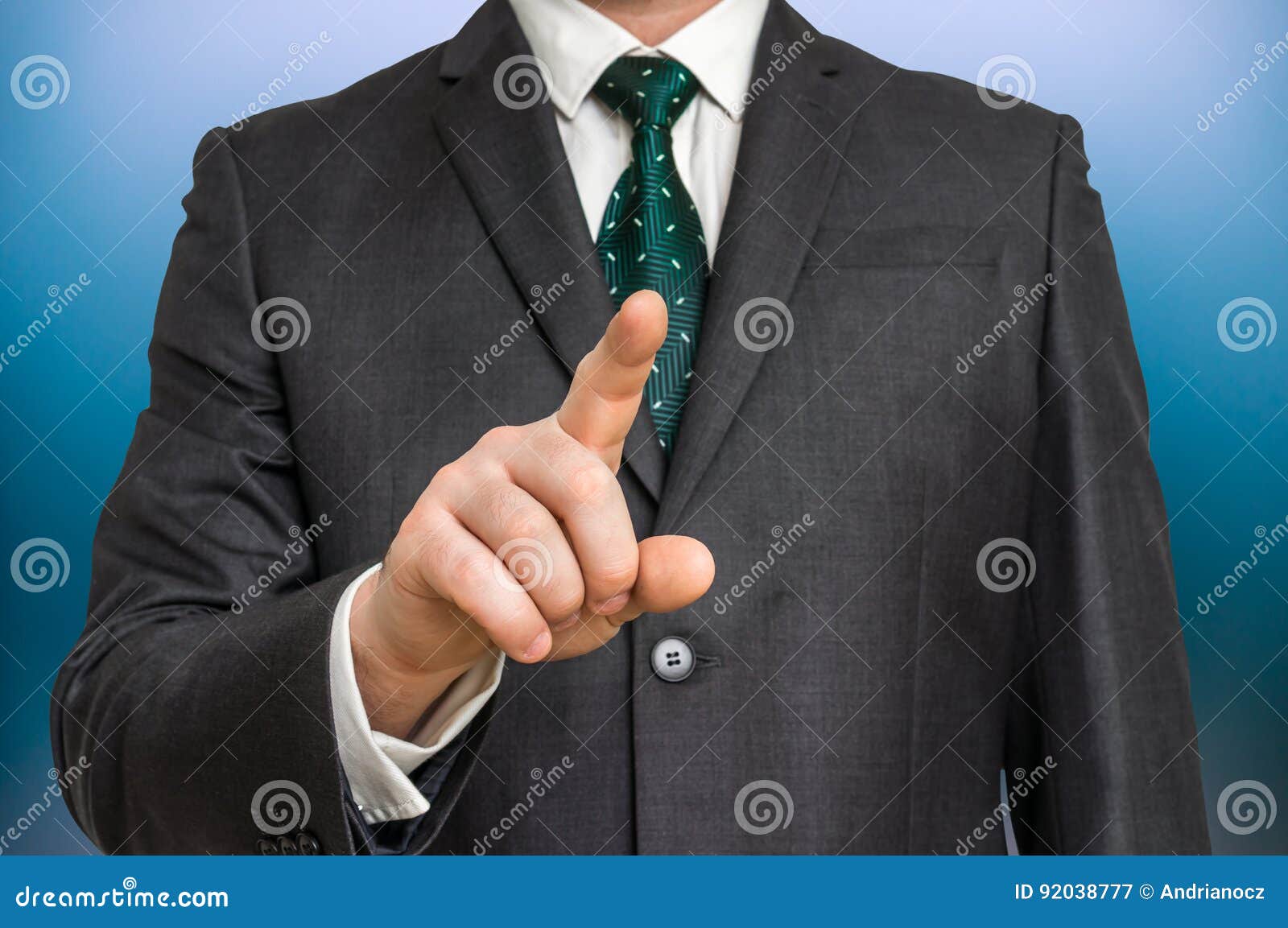Businessman Touching Digital Screen with Finger Stock Image - Image of ...
