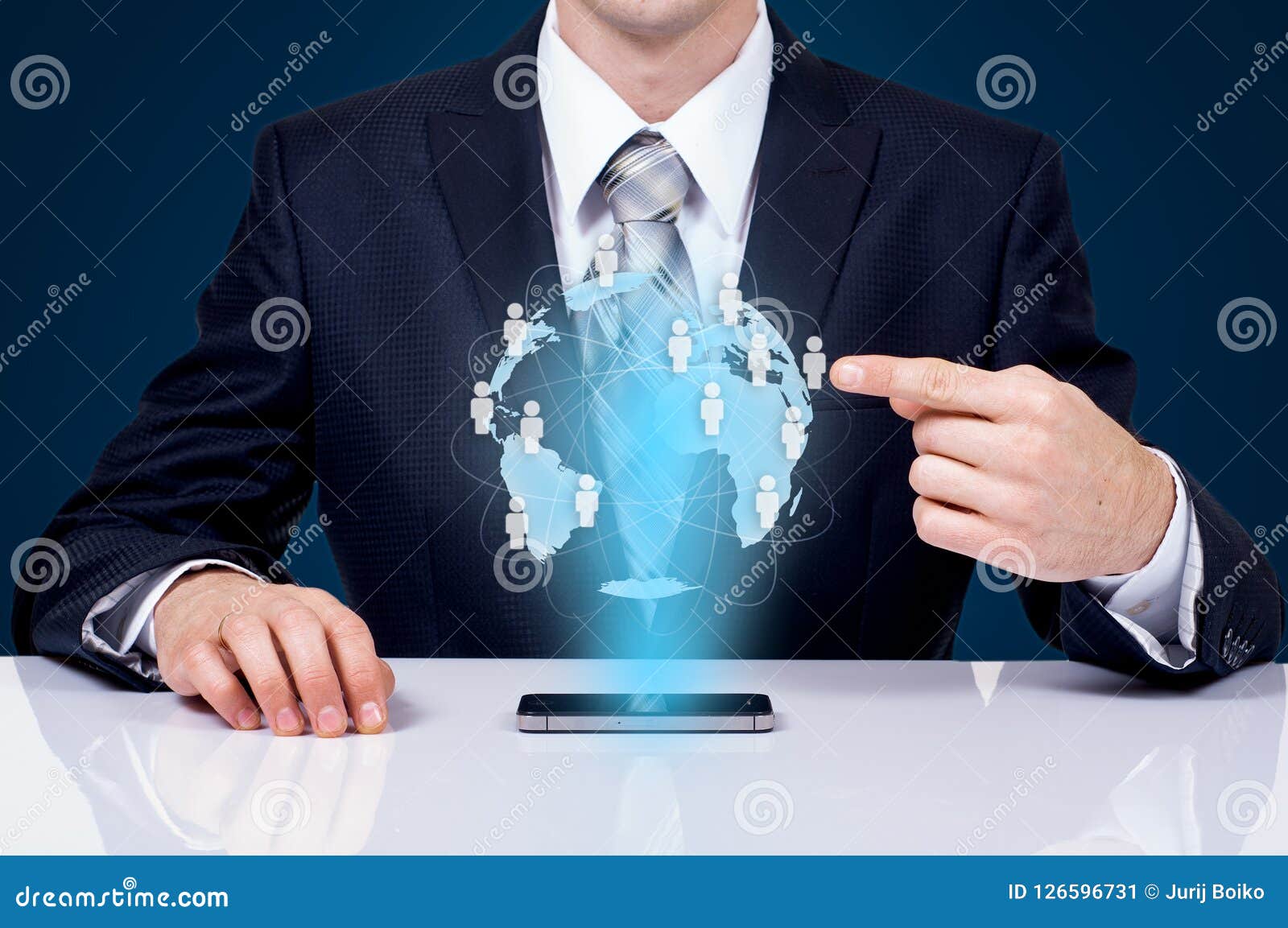 Businessman Touching Global Network and Data Exchanges Over the World ... Businessman Touching Global Network and Data Exchanges Over the World ...