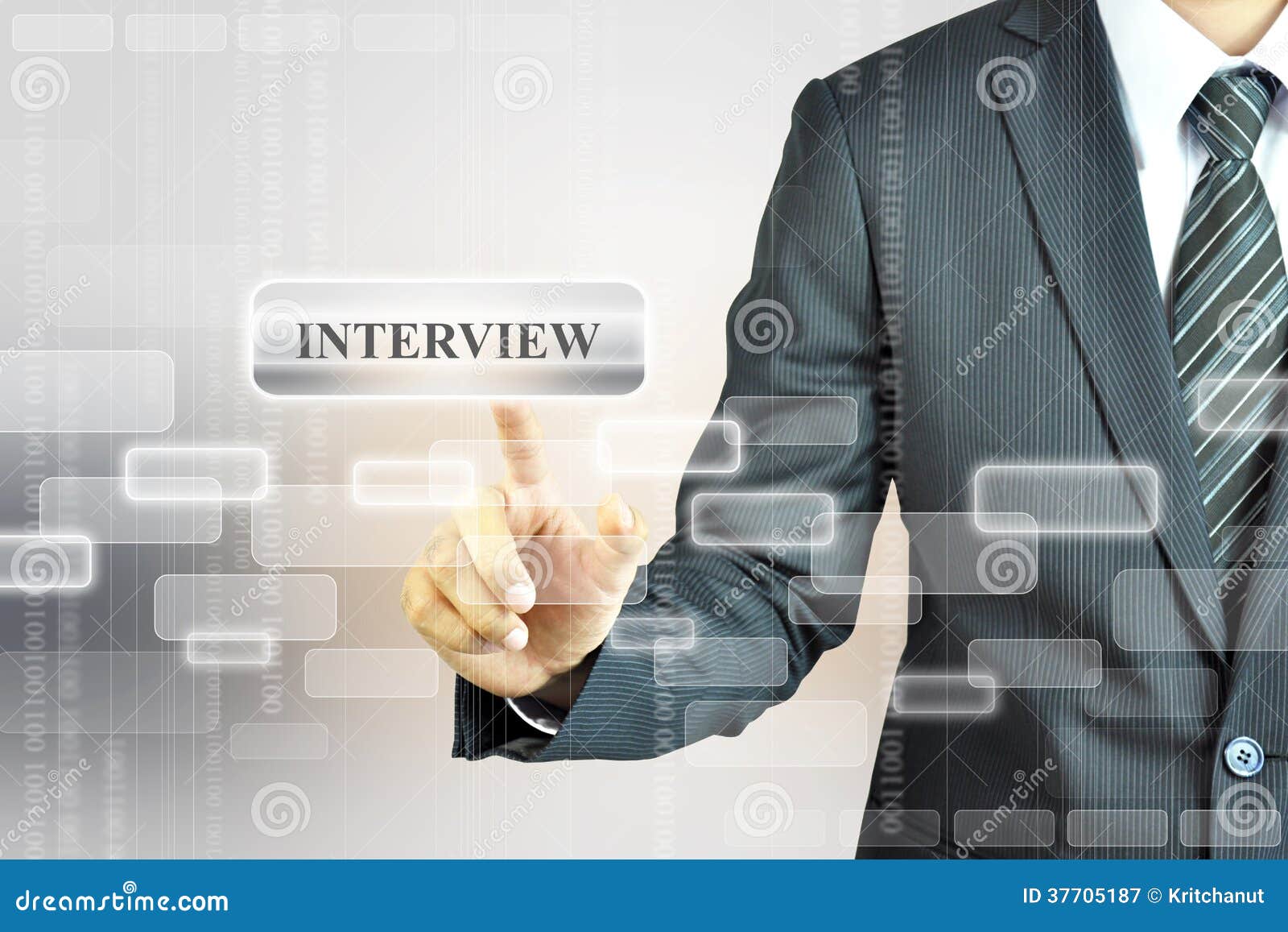 Businessman Touching INTERVIEW Sign Stock Image - Image of design ...