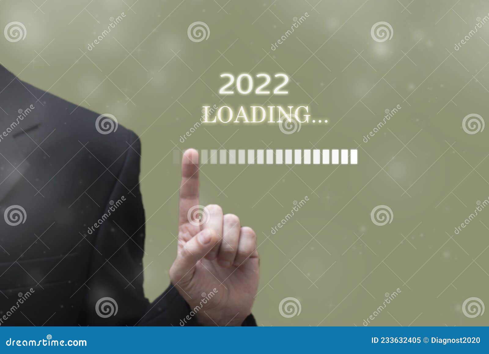 Businessman Touching Progress Bar. Loading 2022 New Year Concept Stock ...